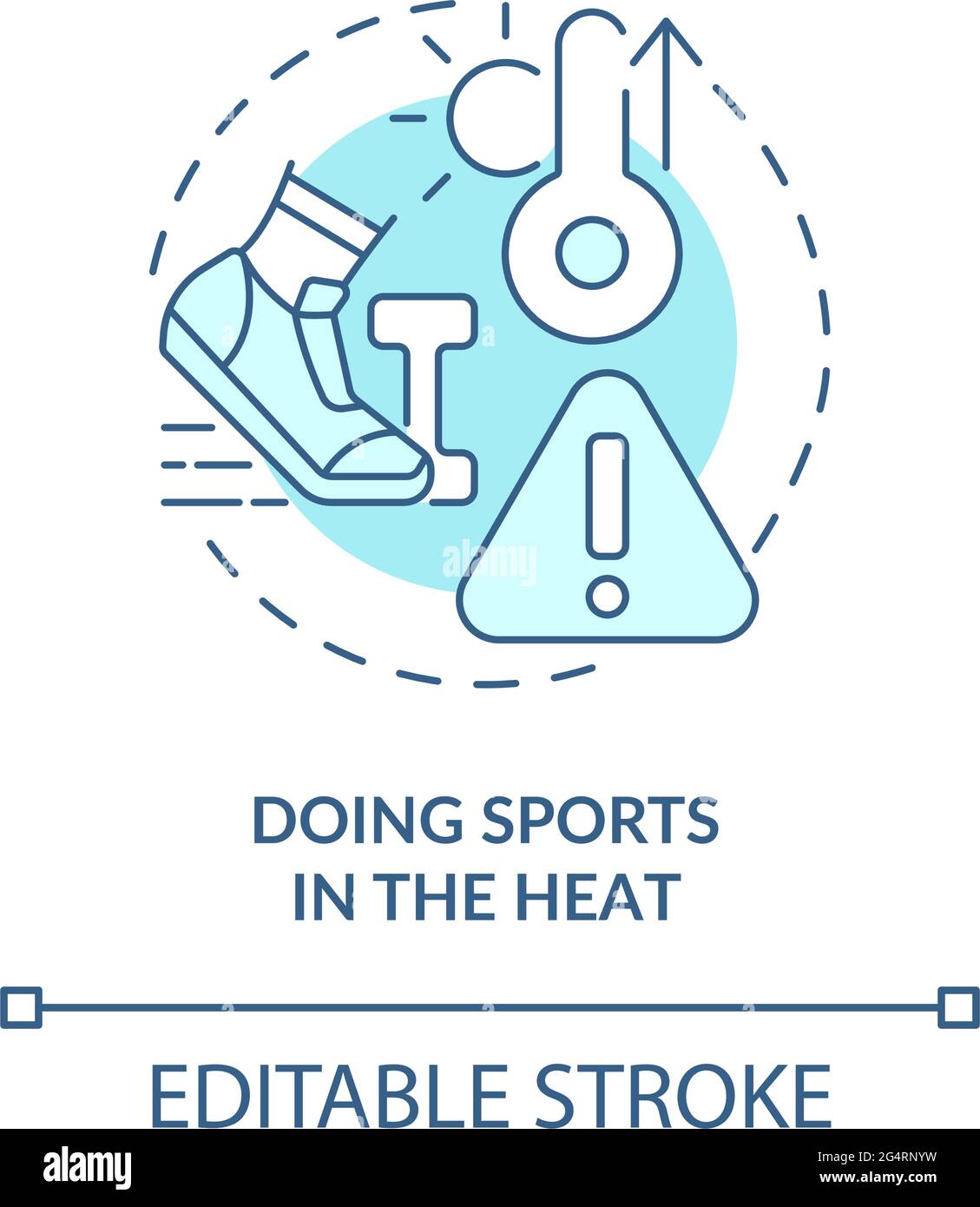 Doing sports in heat concept icon. Heatstroke prevention abstract idea ...