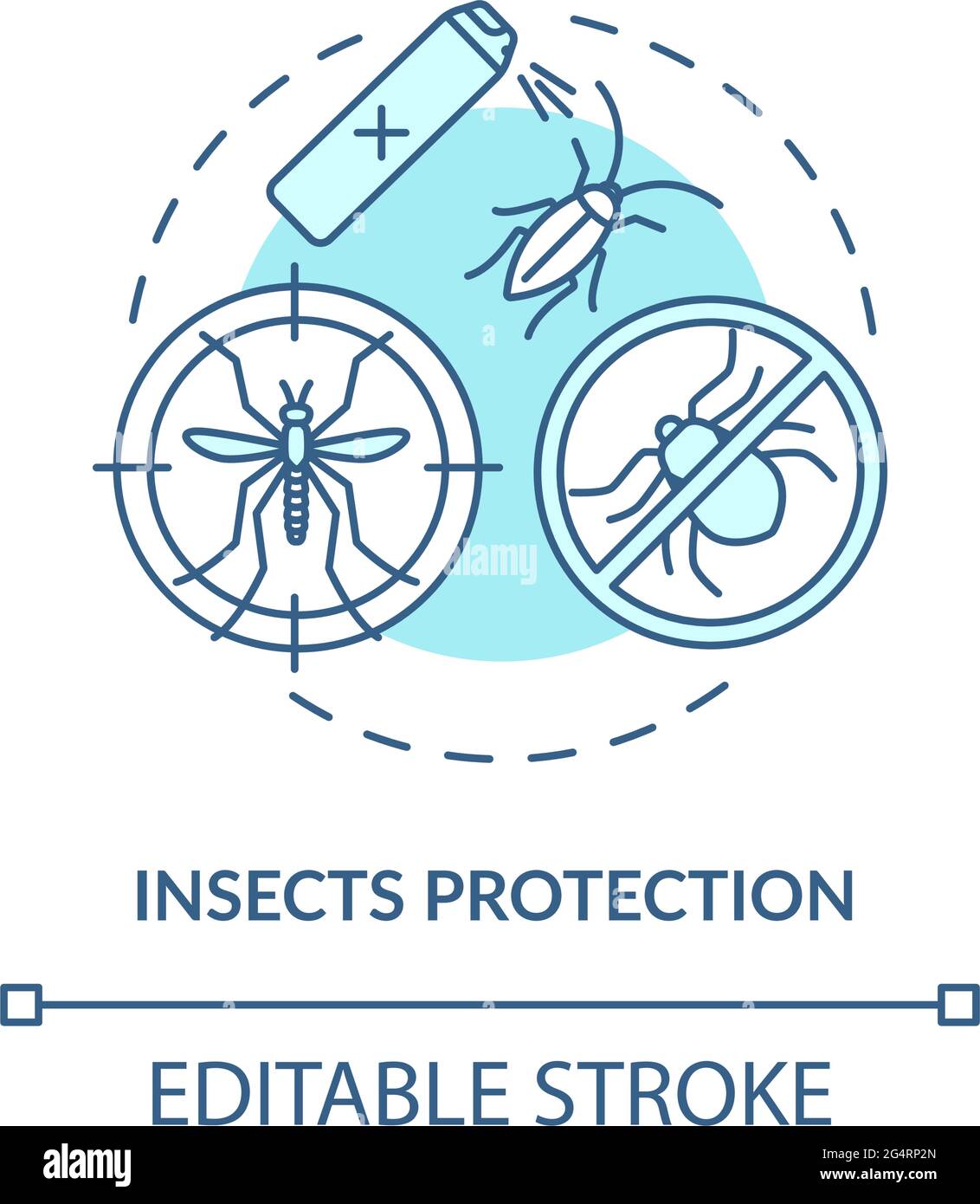 Insects protection concept icon. Summer vacation safety abstract idea thin line illustration ...