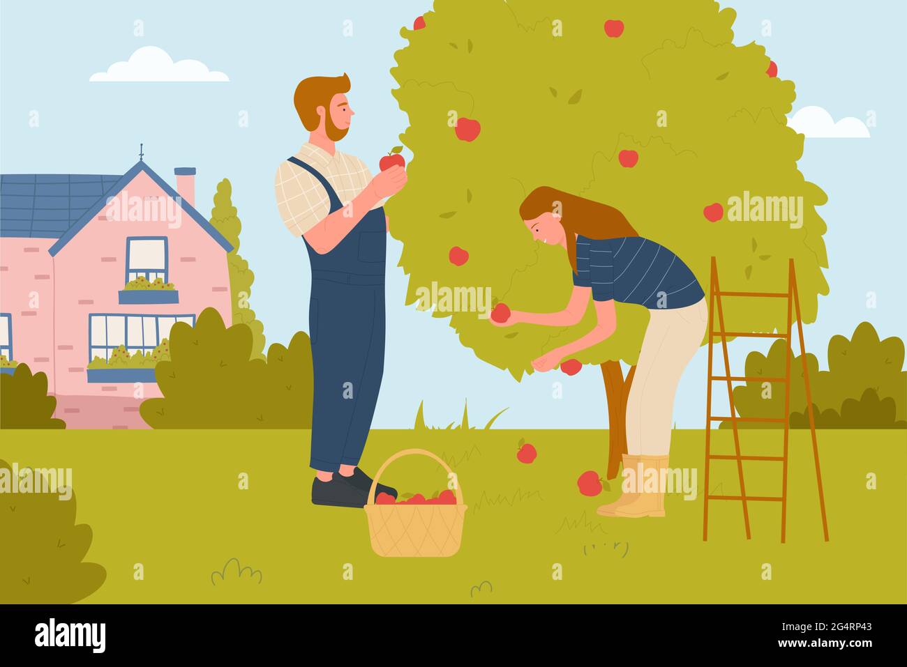 Organic farming young man Stock Vector Images - Alamy
