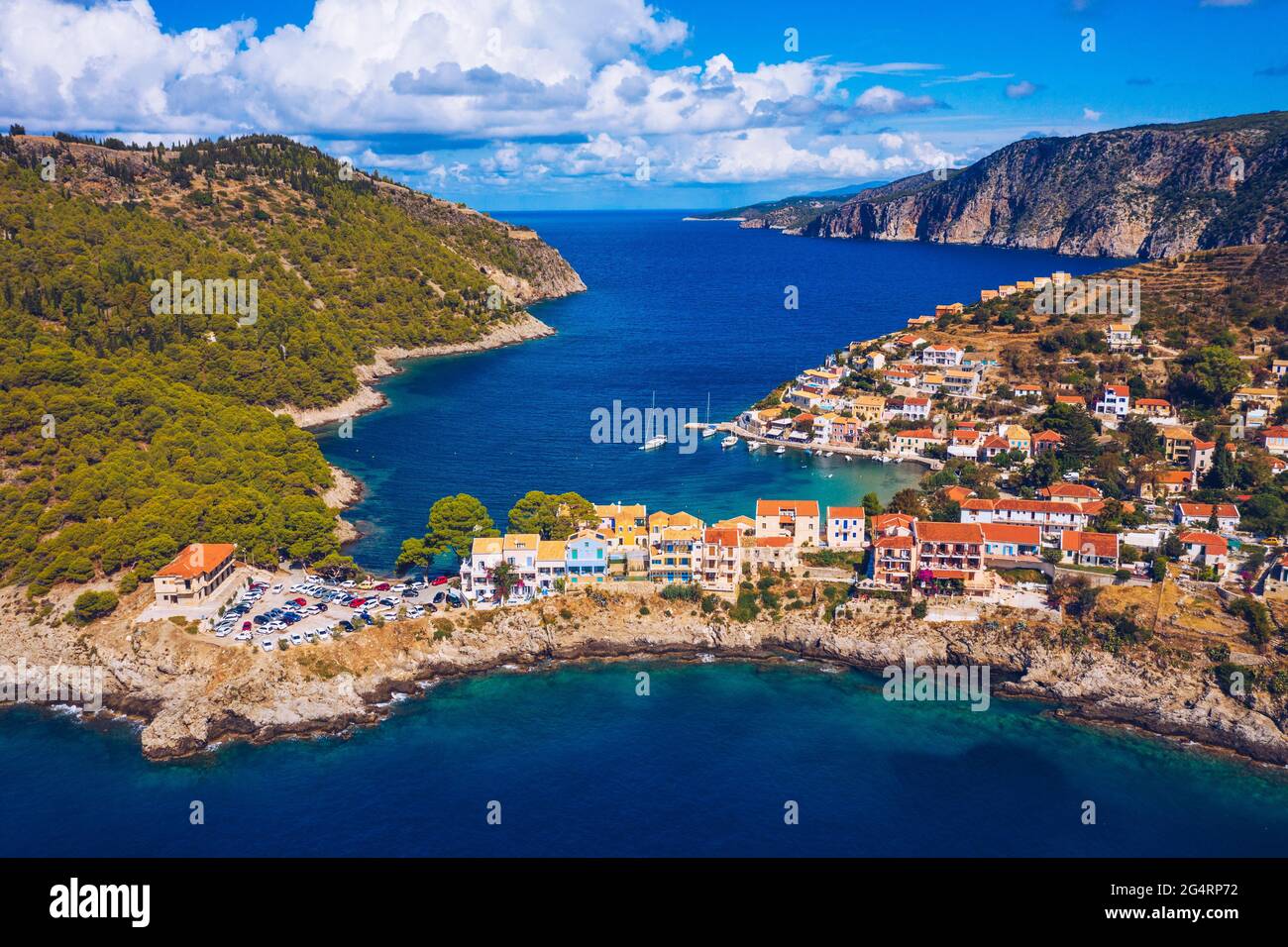 Aerial drone view video of beautiful and picturesque colorful ...