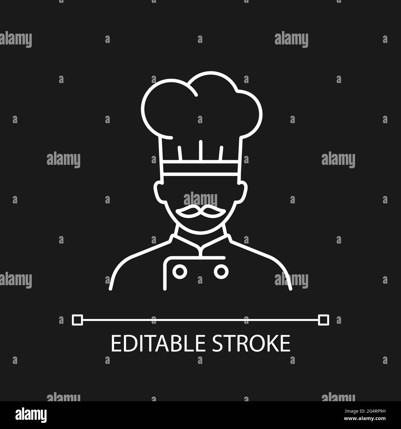 Ship cook white linear icon for dark theme. Making meals during ...