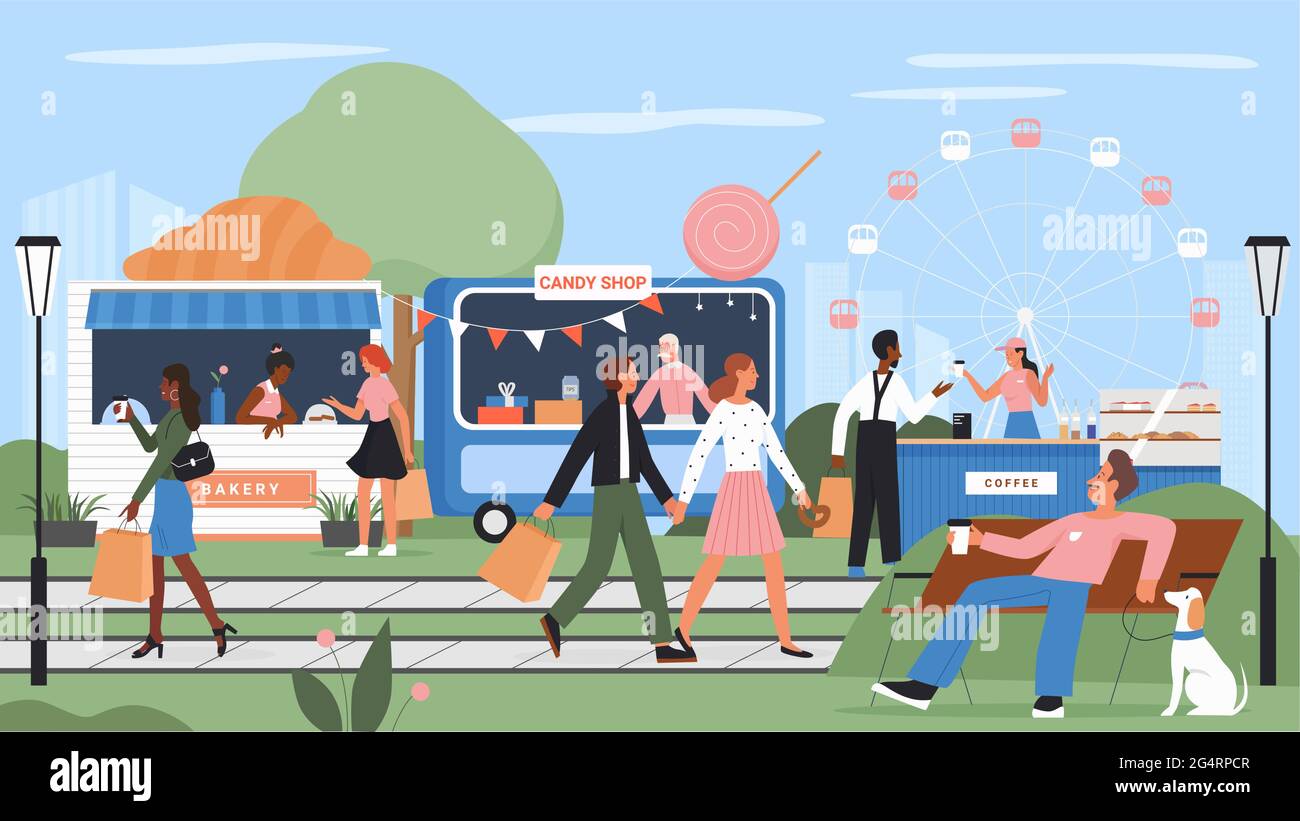 People shopping in outdoor Stock Vector Images - Alamy