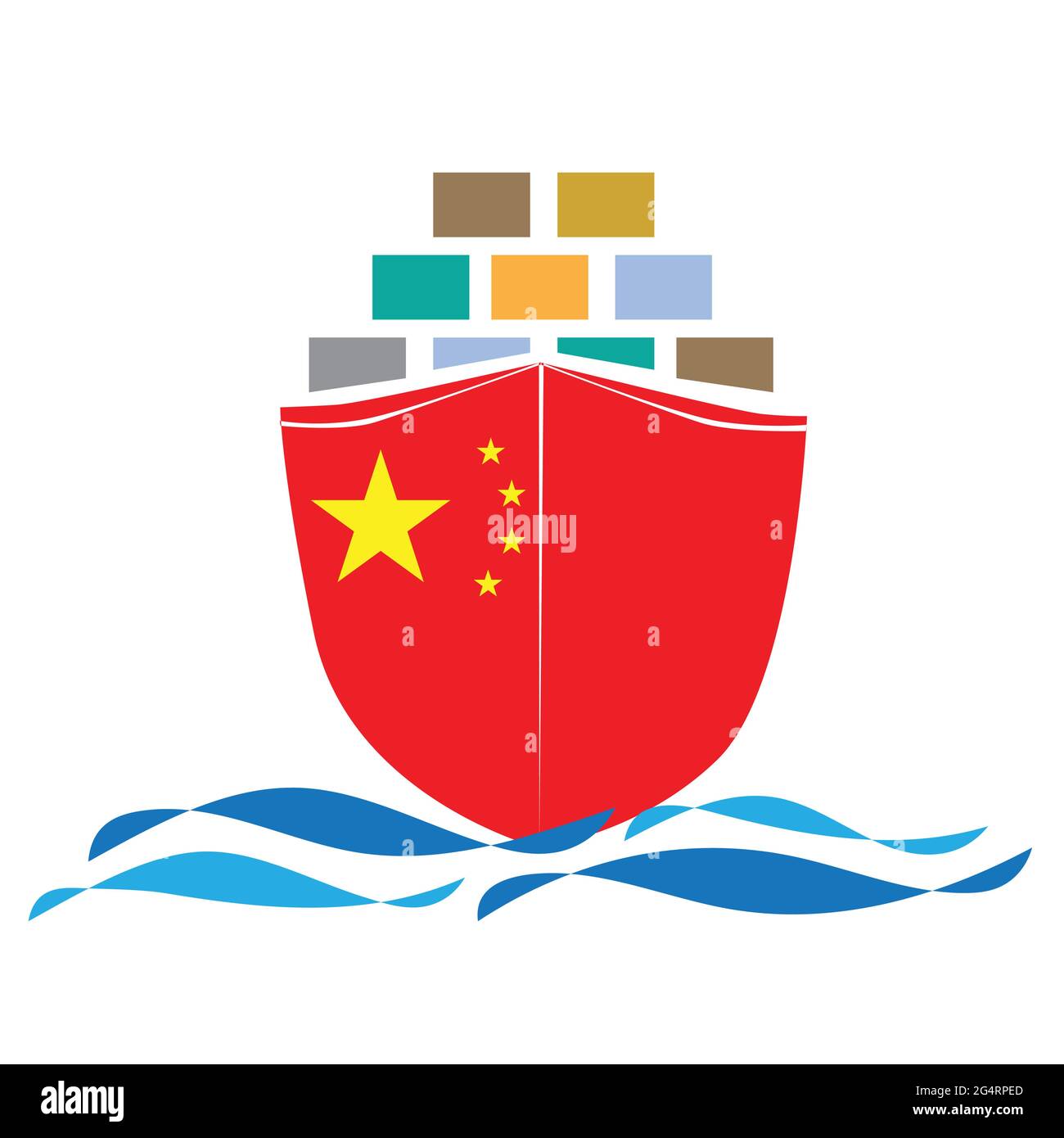 Chinese shipping port Stock Vector Images - Alamy