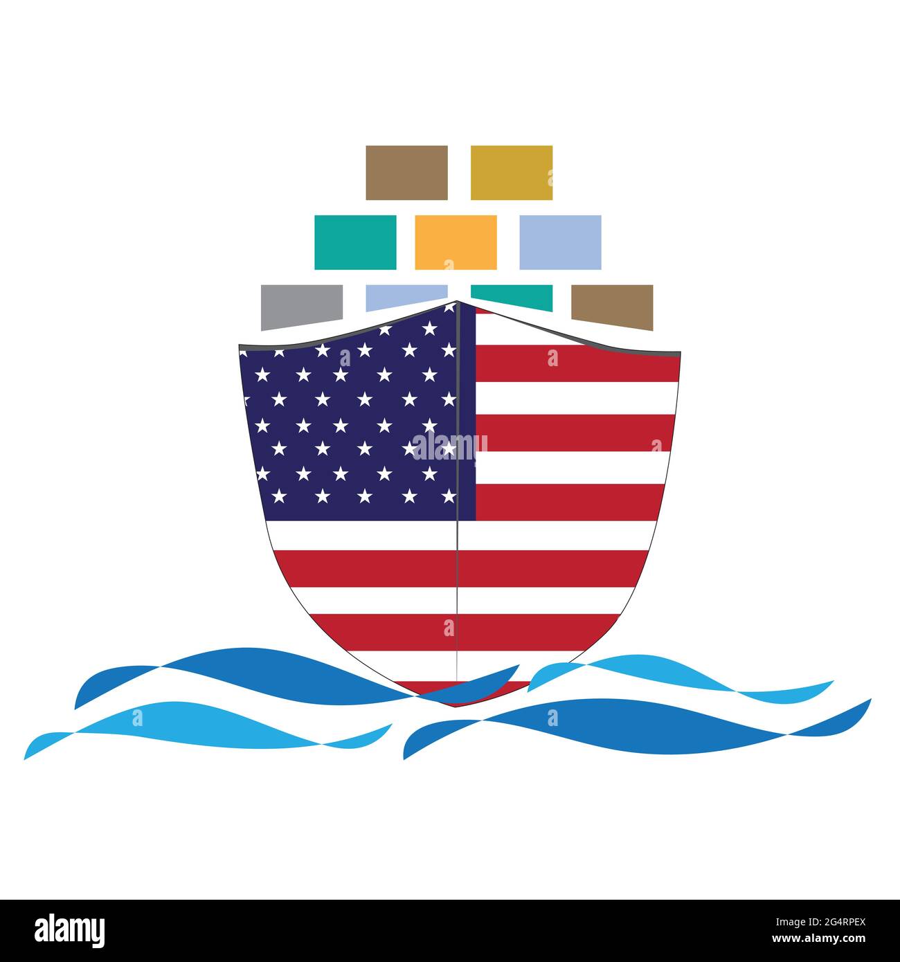 Loading shipping containers usa Stock Vector Images - Alamy