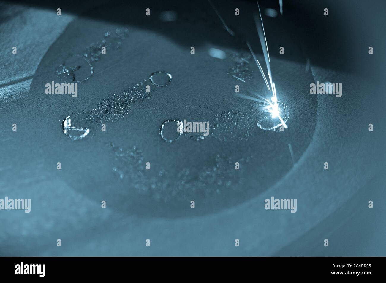 Laser sintering machine for metal. 3D printer printing metal Stock ...