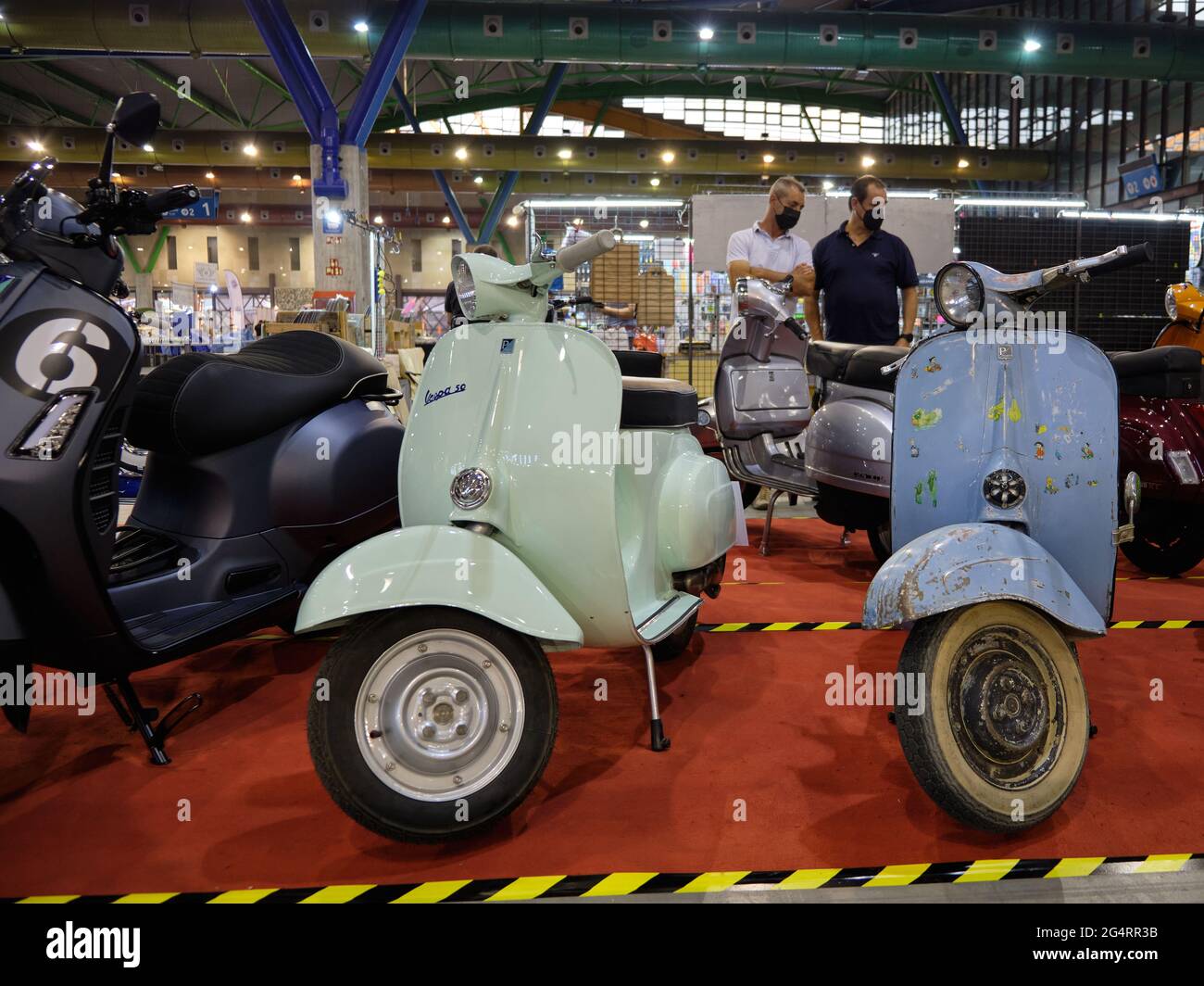 Two classic Vespa primavera. Retro Malaga 2021, Andalusia, Spain Stock ...