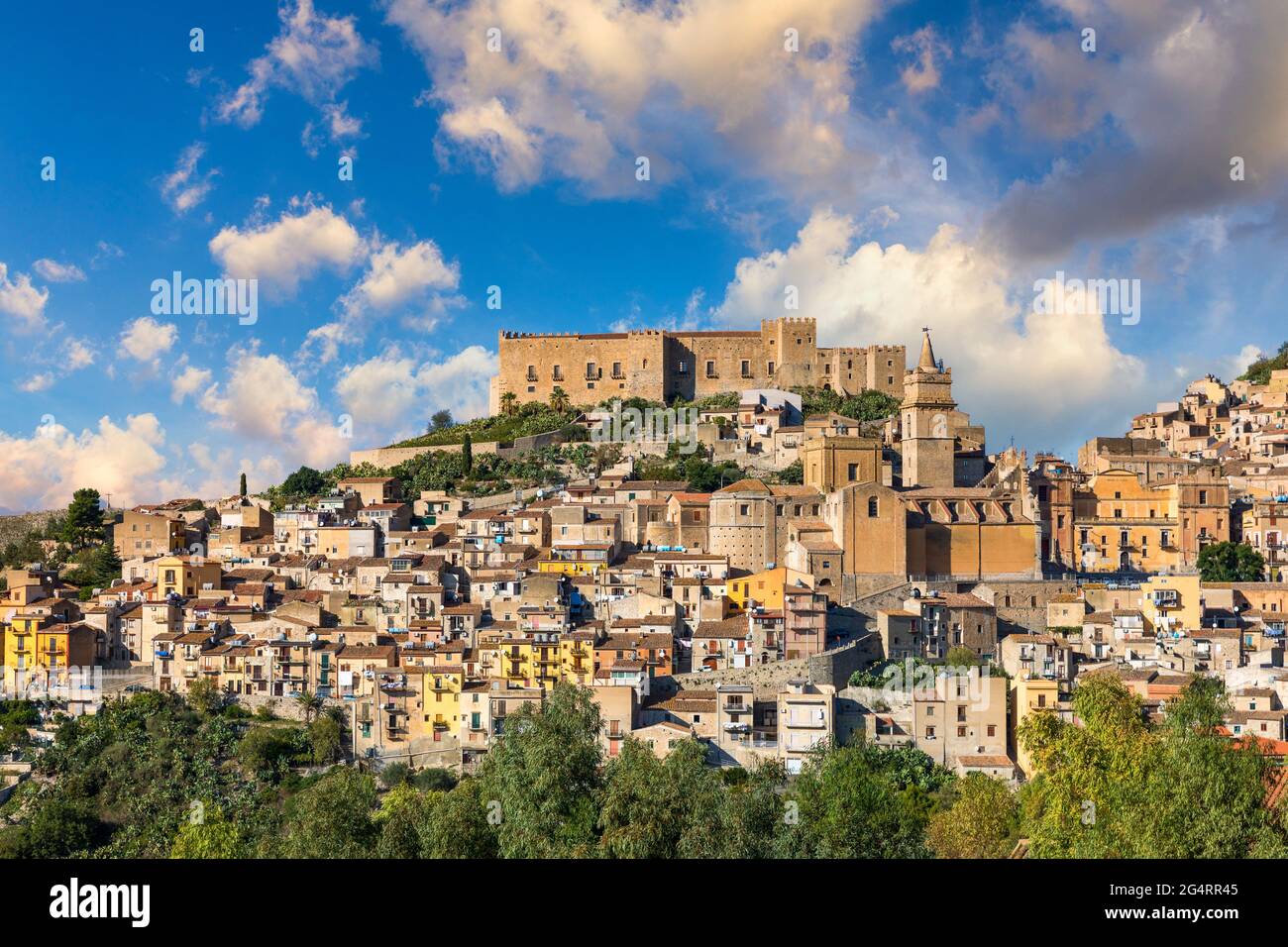 Caccamo, Sicily. Medieval Italian city with the Norman Castle in Sicily ...