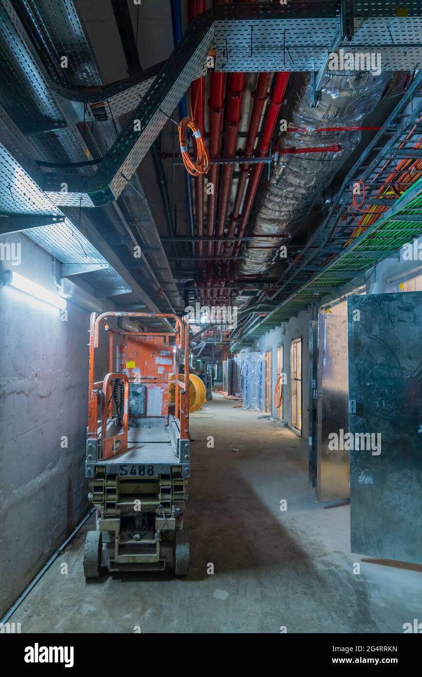 Tel-Aviv, Israel - June 17, 2021: View of subway station construction ...