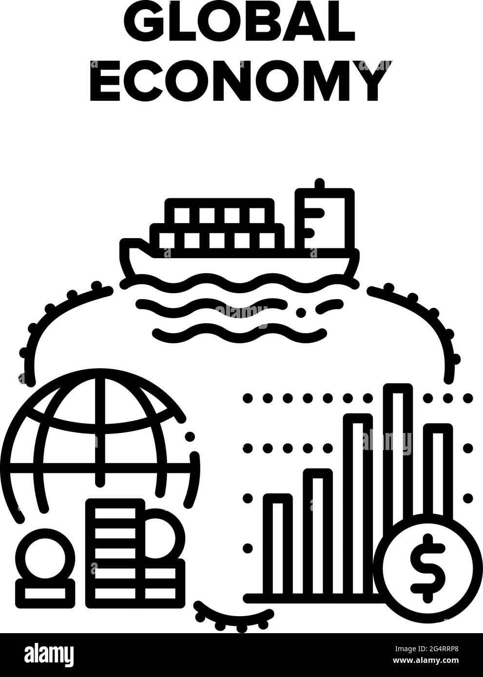 Global Economy Vector Black Illustration Stock Vector Image & Art - Alamy