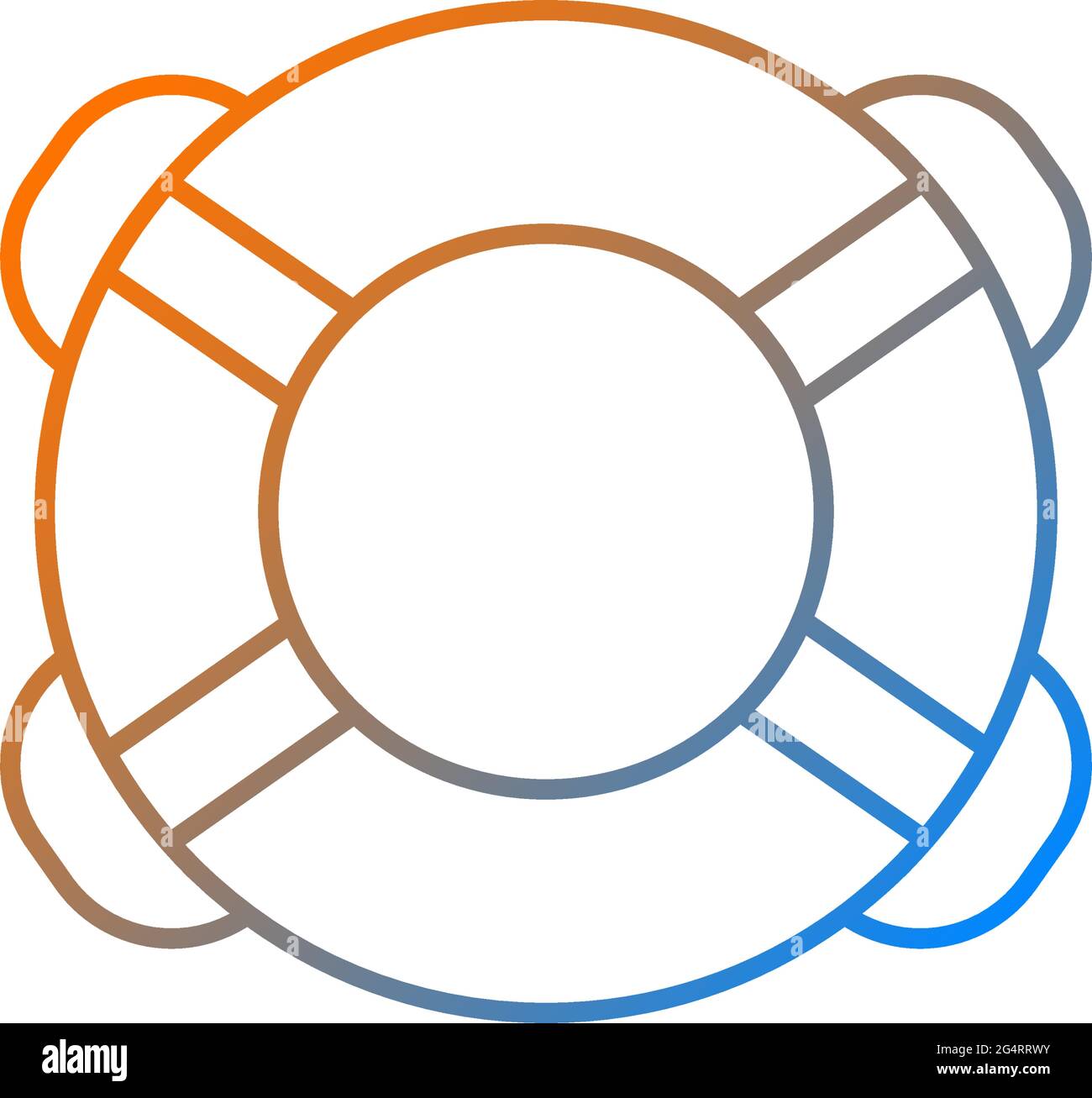 Ring buoy gradient linear vector icon. Life preserver. Round floatation ...