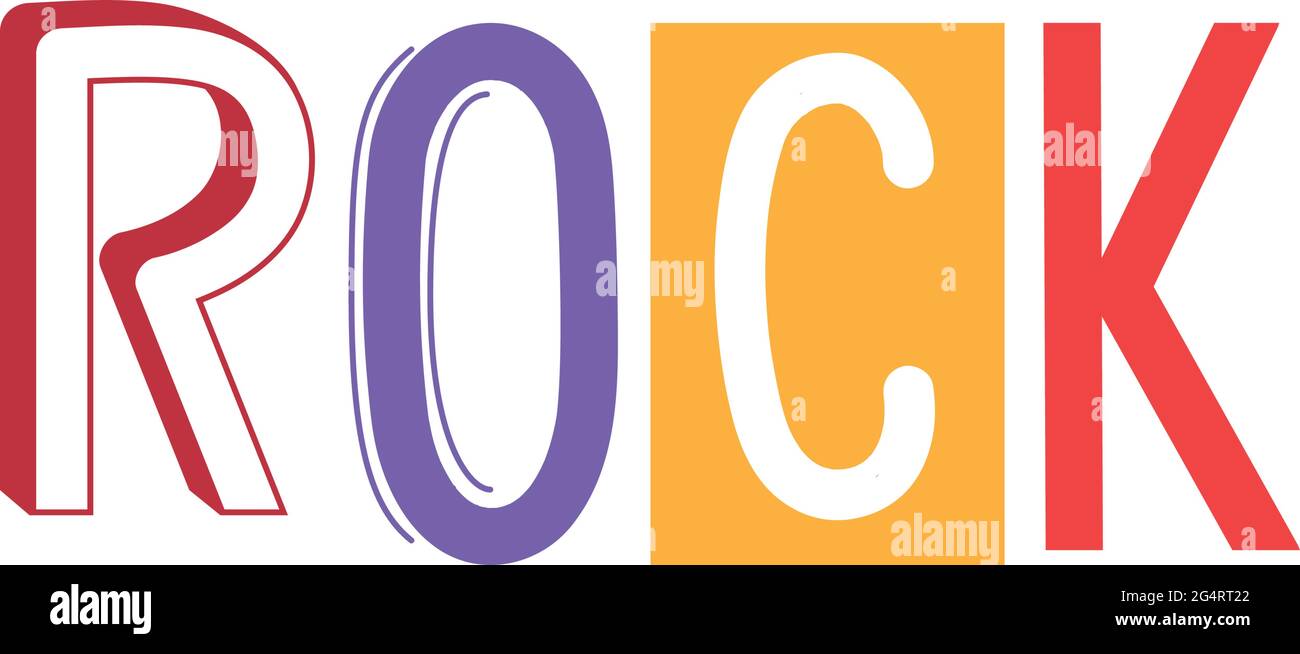 rock lettering icon Stock Vector Image & Art - Alamy