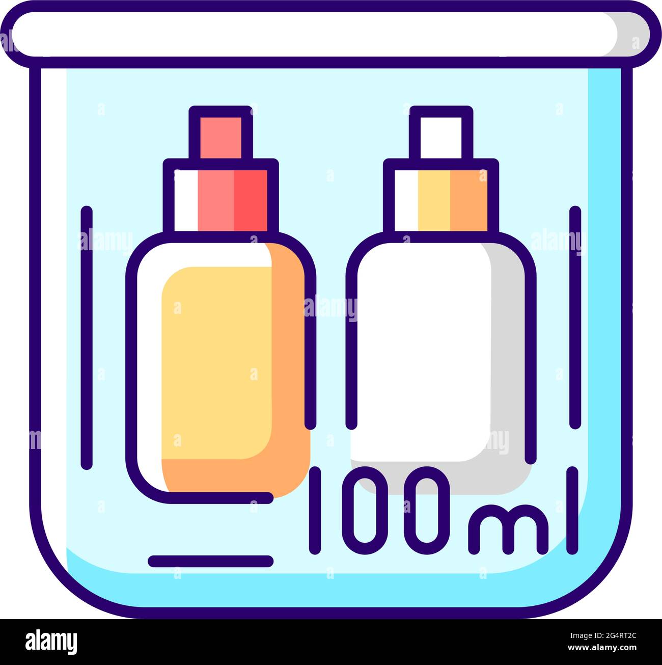 Travel size bottles 100 ml RGB color icon Stock Vector Image & Art - Alamy