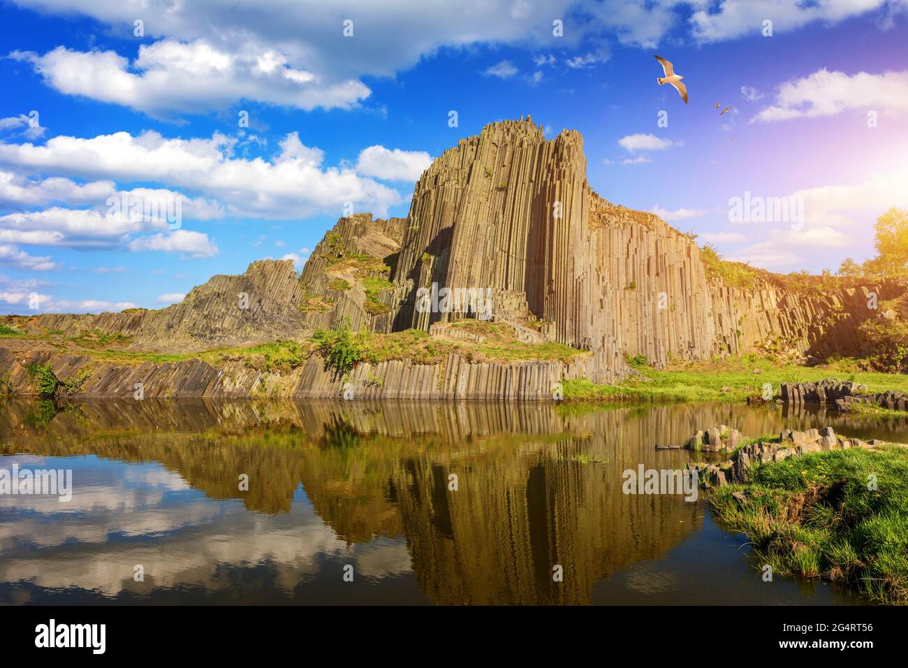 Polygonal structures of basalt columns, natural monument Panska skala ...