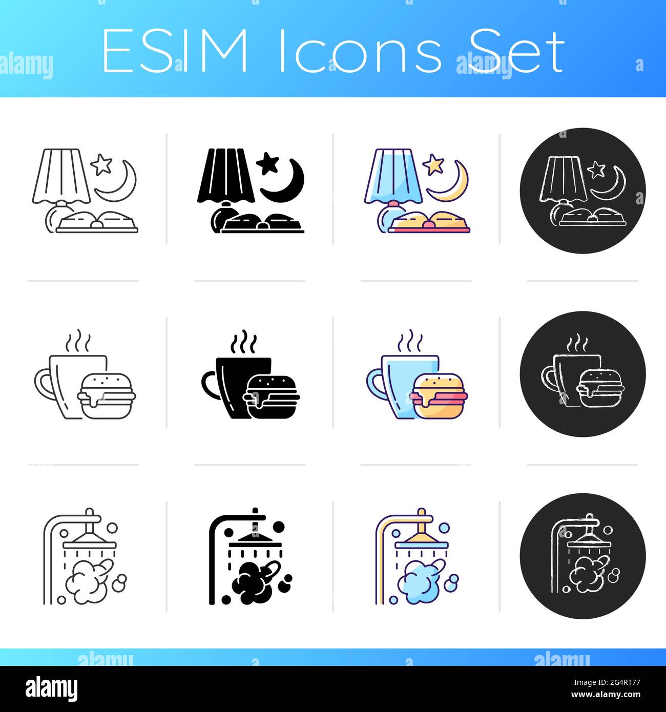 Daily routine icons set Stock Vector Image & Art - Alamy