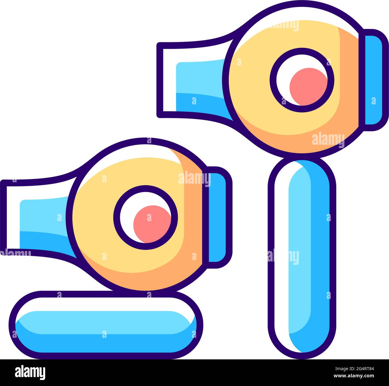 Hair dryer device line Cut Out Stock Images & Pictures - Alamy