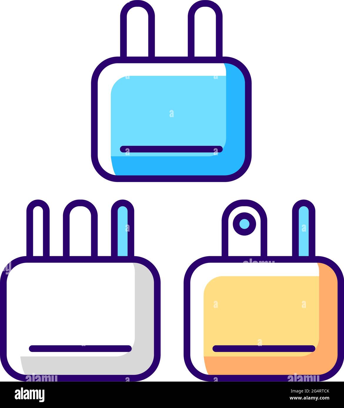Travel adapter RGB color icon Stock Vector Image & Art - Alamy
