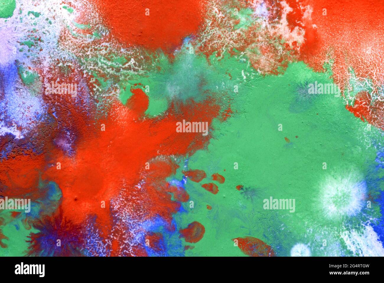 red drops, blue green spots Stock Photo - Alamy