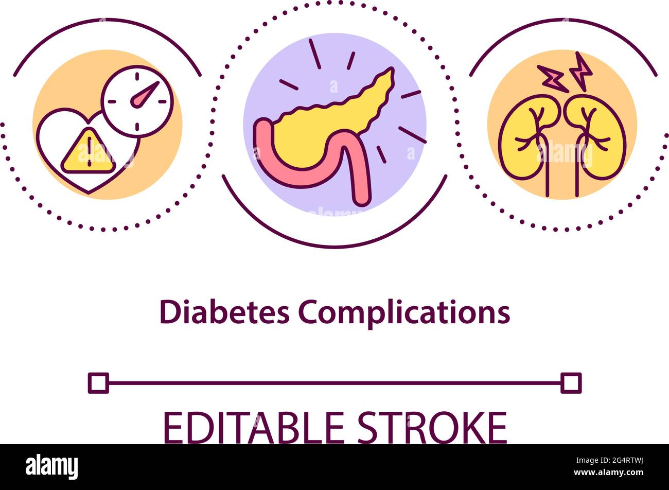 Diabetes complications concept icon Stock Vector Image & Art - Alamy