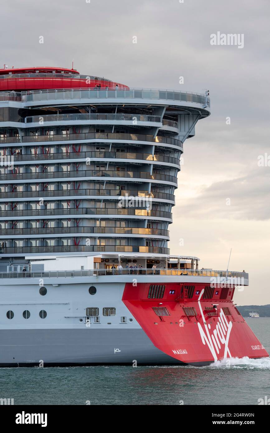 Portsmouth, England, UK. 2021. Cruise ship the scarlet lady underway ...