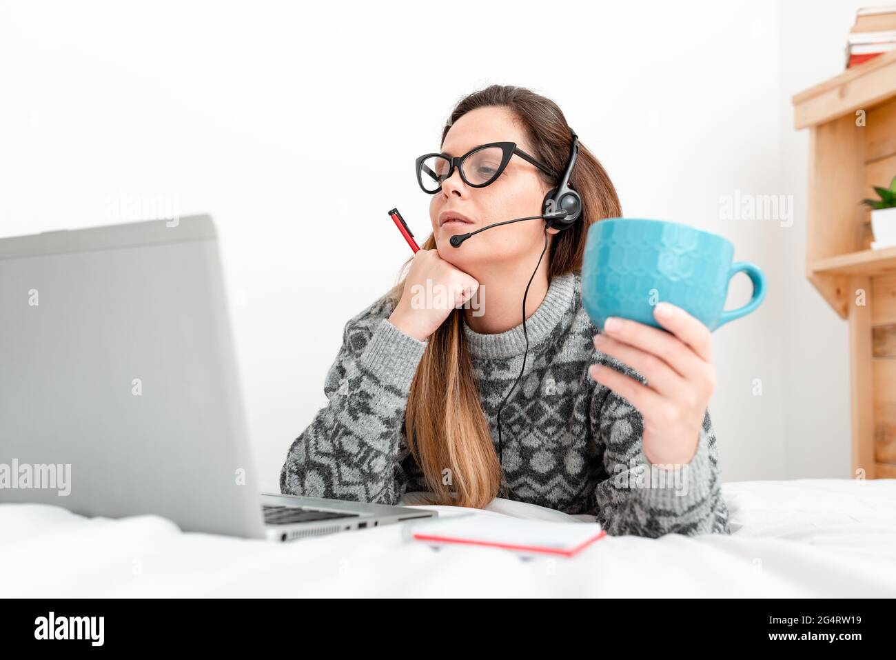 Callcenter Agent Working Home, Student Preparing Examinations, Reading ...