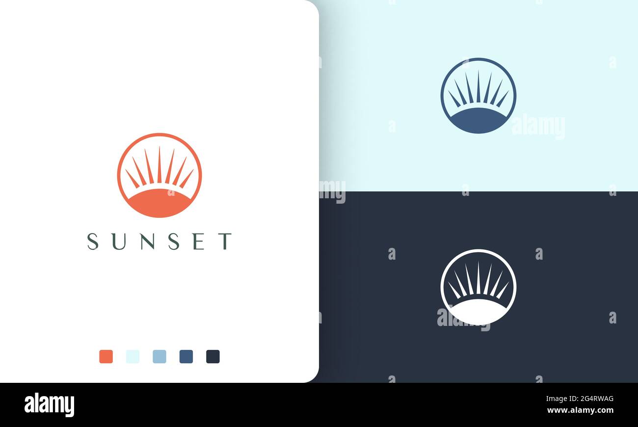 Boat beach sunset in Stock Vector Images - Alamy