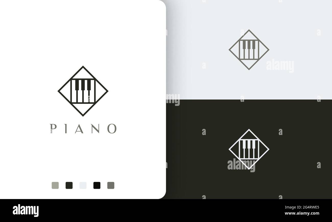 simple and modern piano course logo or icon Stock Vector Image & Art ...