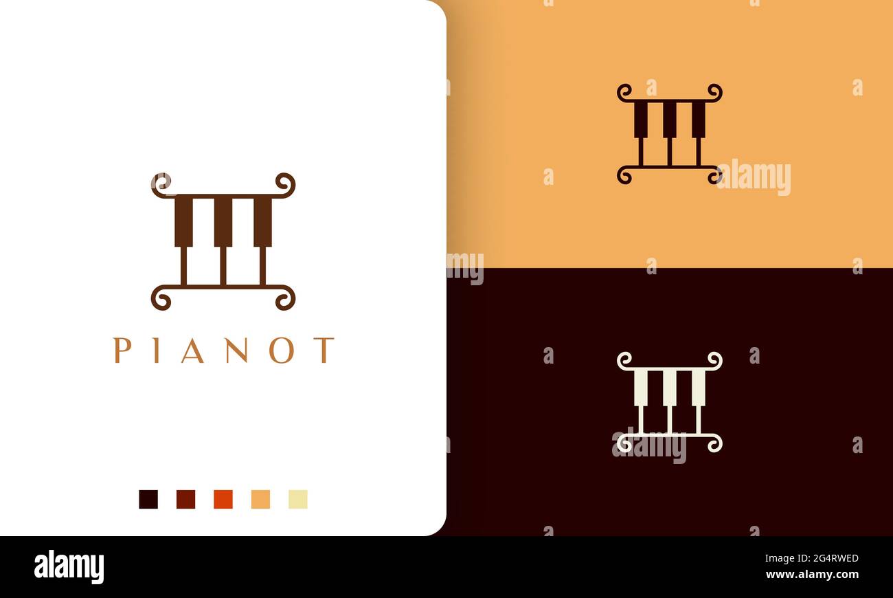 simple and modern piano composer logo or icon Stock Vector Image & Art ...