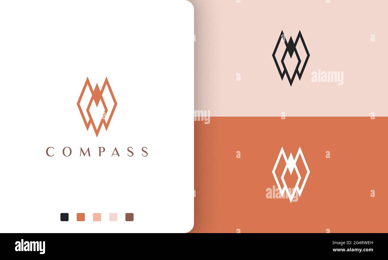 Minimalist compass icon hi-res stock photography and images - Alamy