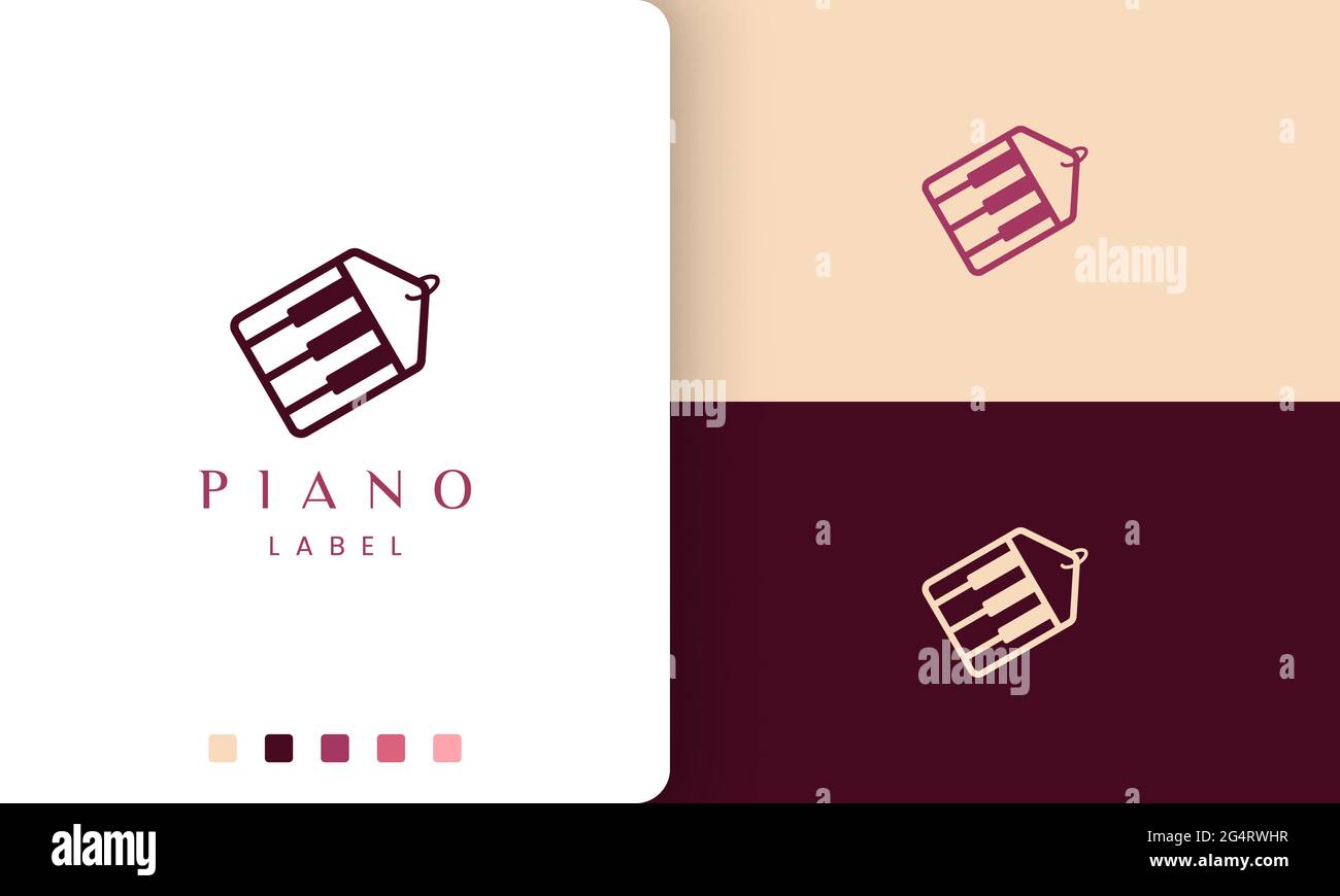 simple and modern logo or label icon for piano shop Stock Vector Image ...