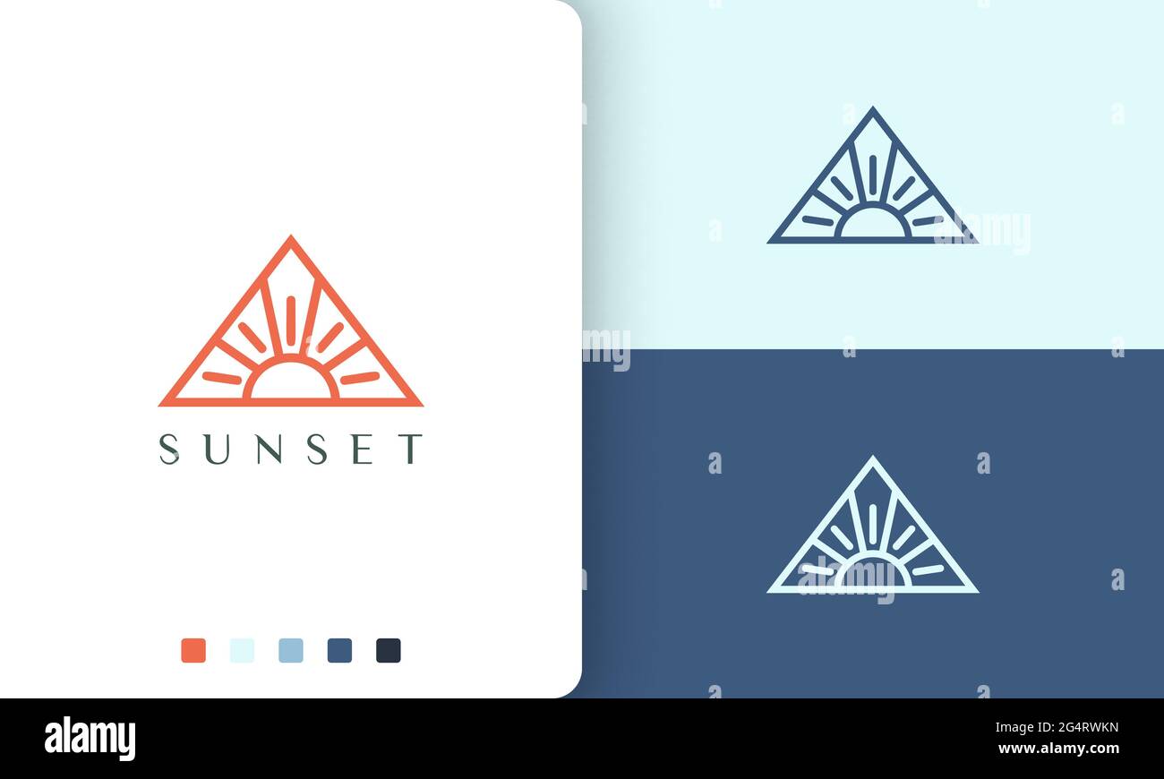 triangle sun or energy logo in unique and modern style Stock Vector ...