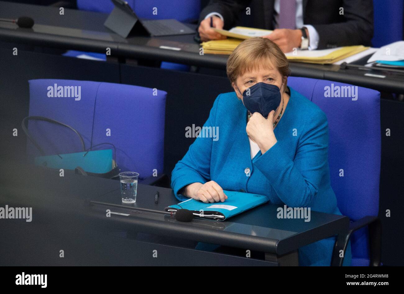 Berlin, Germany. 23rd June, 2021. Chancellor Angela Merkel (CDU) is ...
