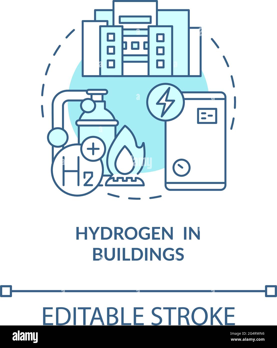 Hydrogen in buildings concept icon Stock Vector Image & Art - Alamy