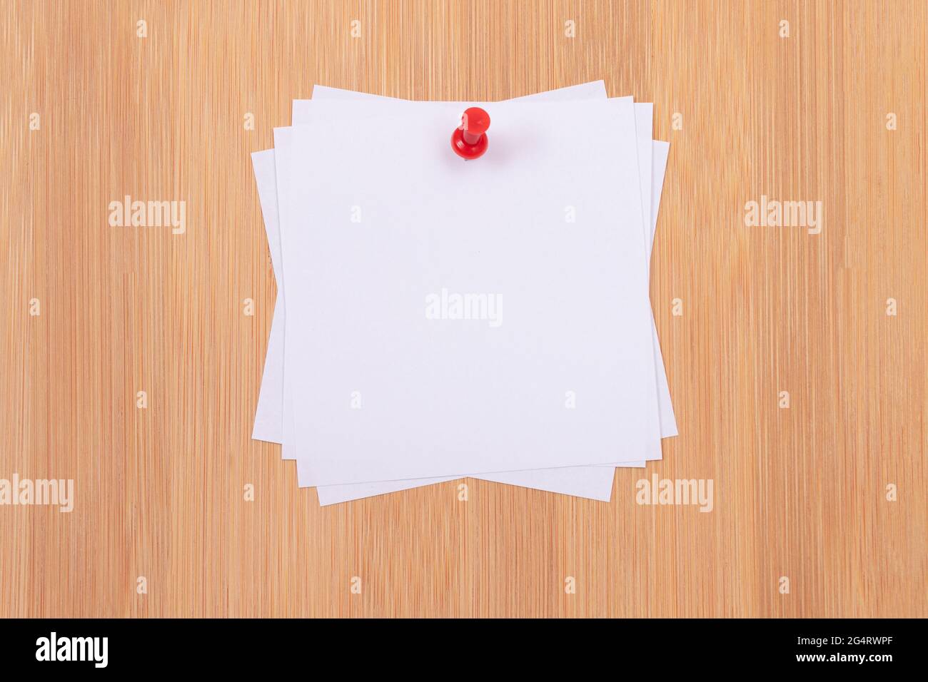 White Sticky Notes with Copyspace Pinned to the Wooden Message Board ...