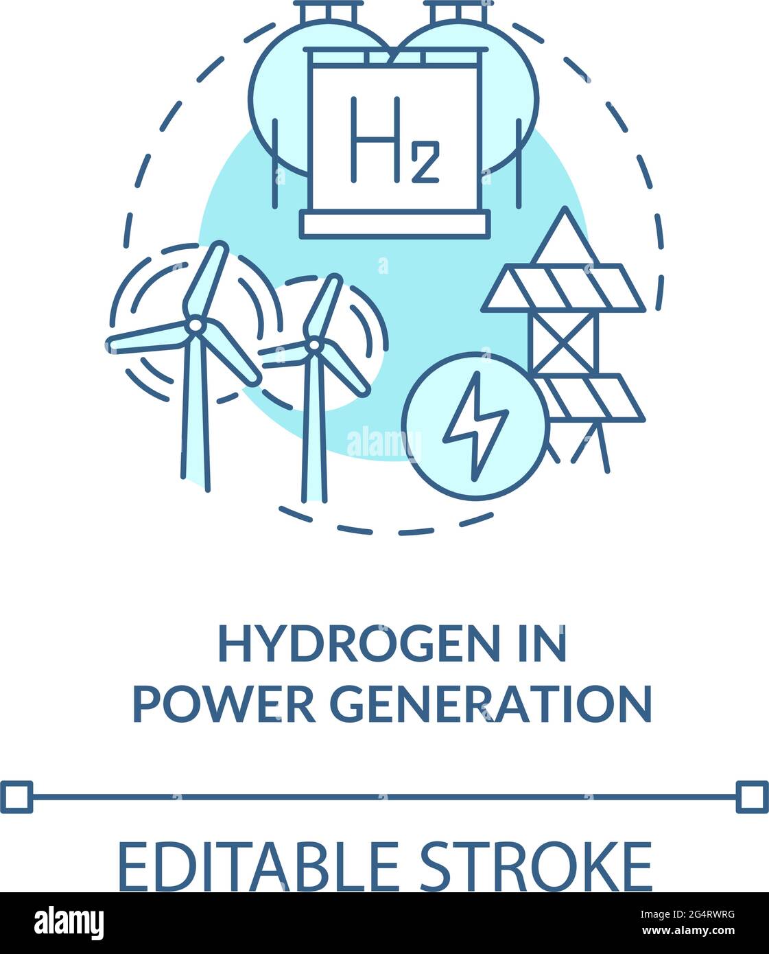 Hydrogen in power generation concept icon Stock Vector Image & Art - Alamy