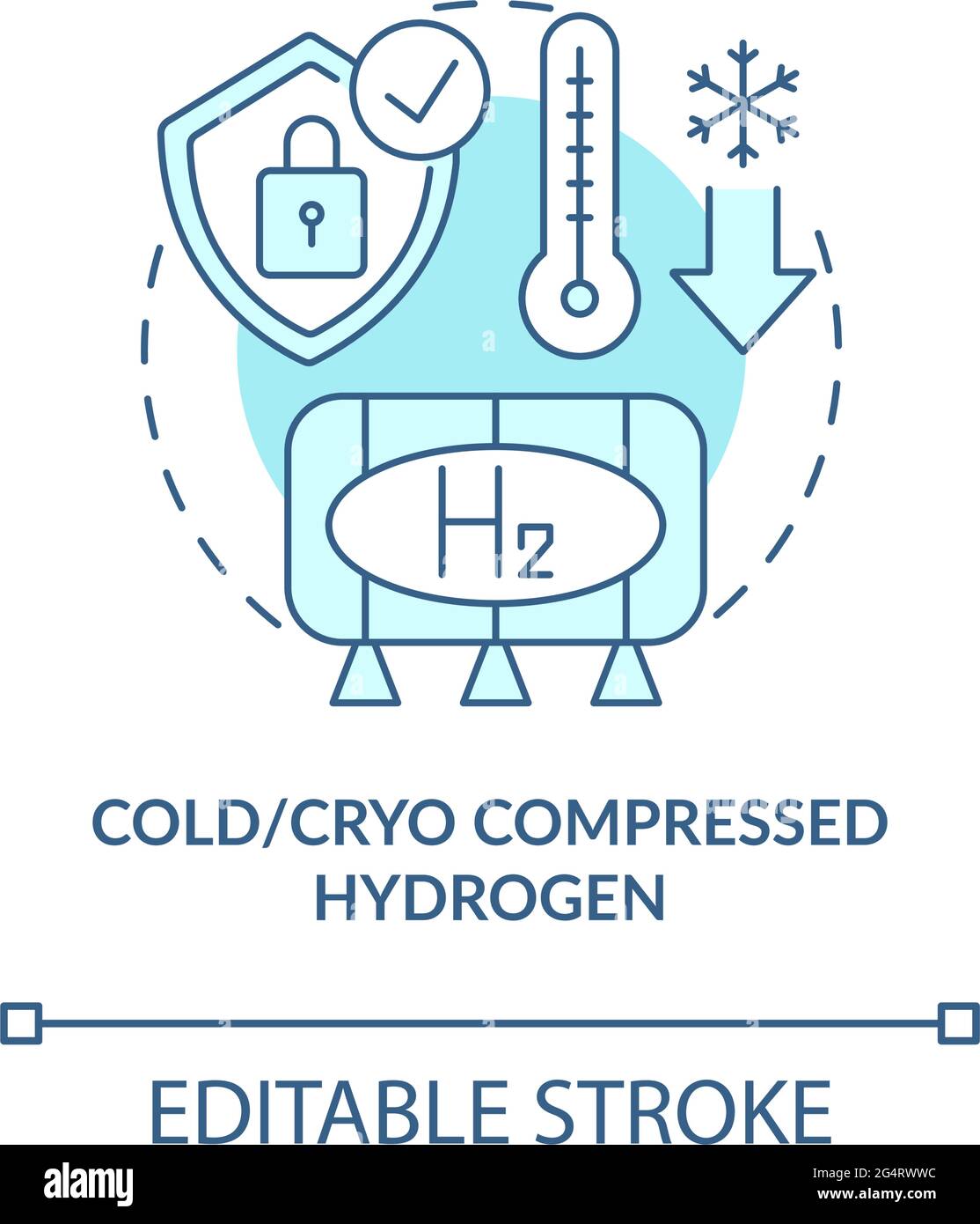 Cold and cryo compressed hydrogen concept icon Stock Vector Image & Art ...