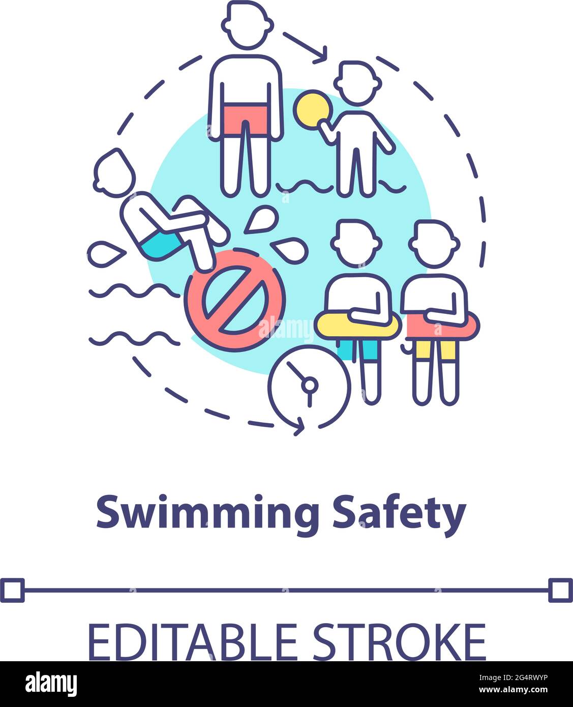Swimming safety concept icon Stock Vector Image & Art - Alamy