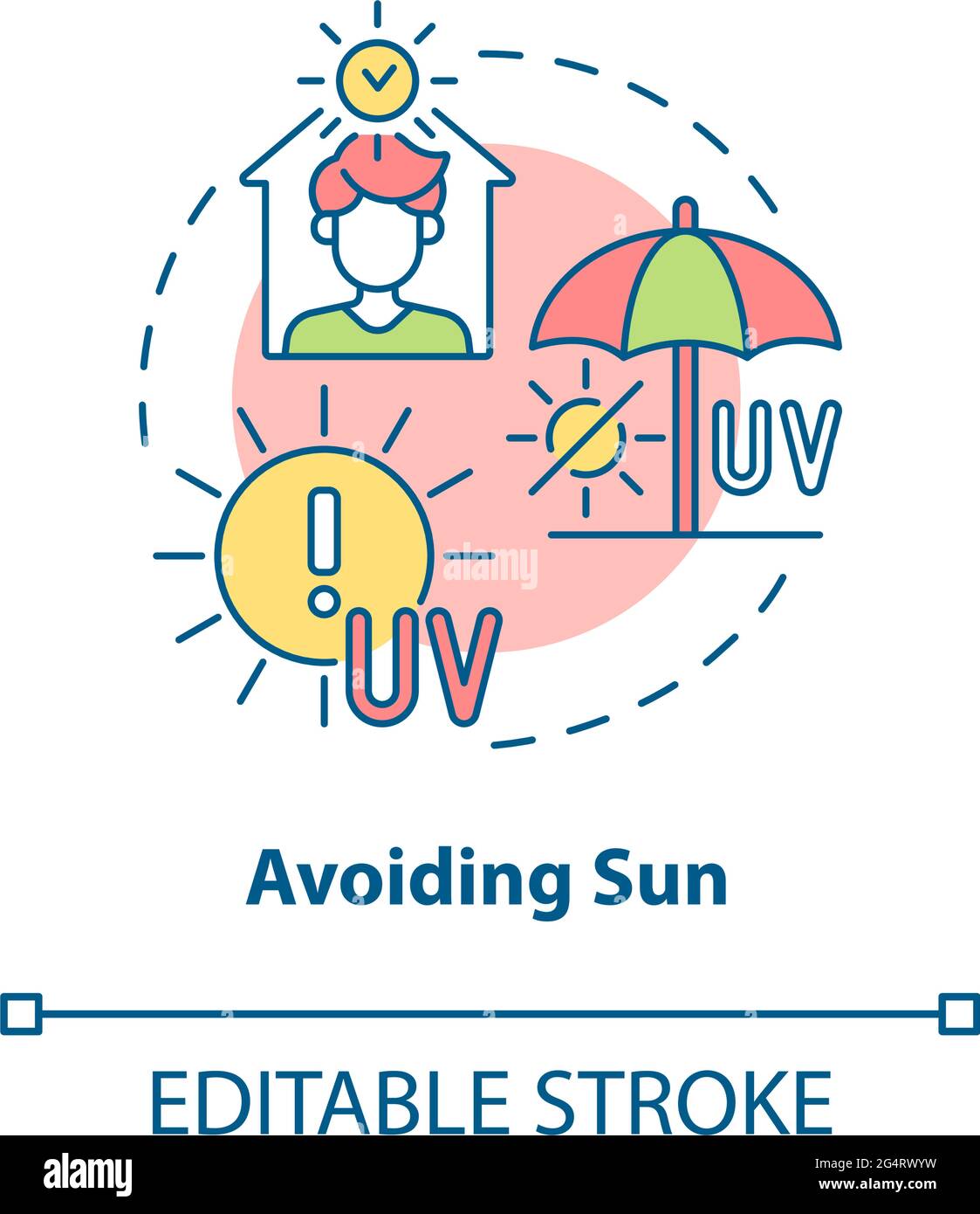 Avoiding sunlight Stock Vector Images - Alamy