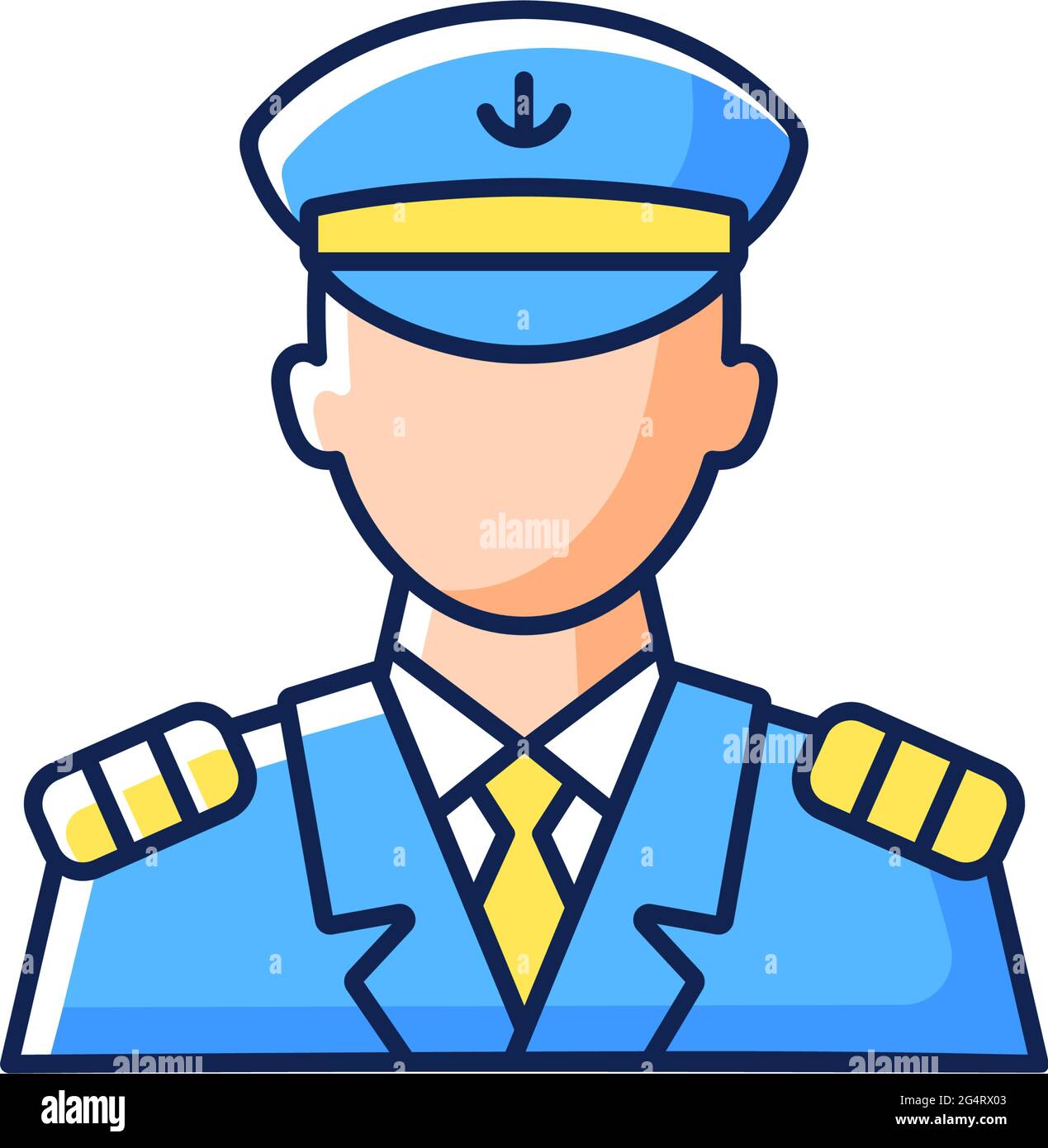 Male captain RGB color icon Stock Vector Image & Art - Alamy