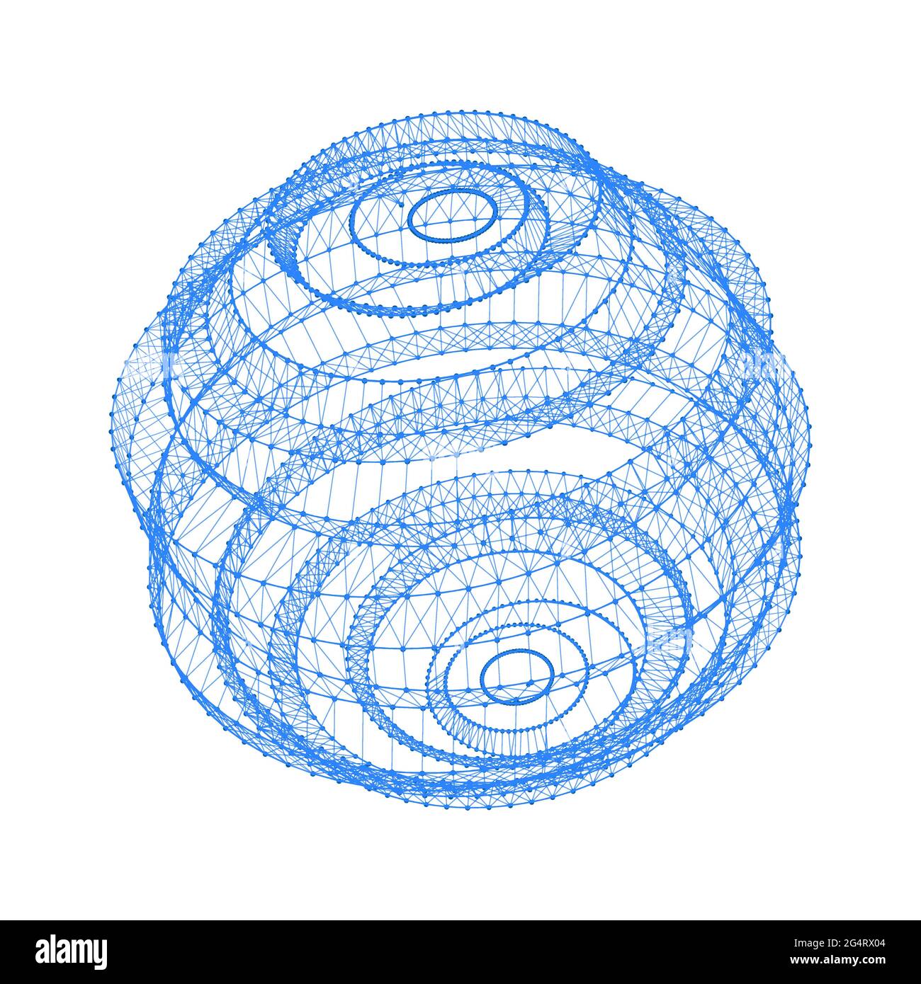 Technology sphere with connecting dots. Digital abstract network ...