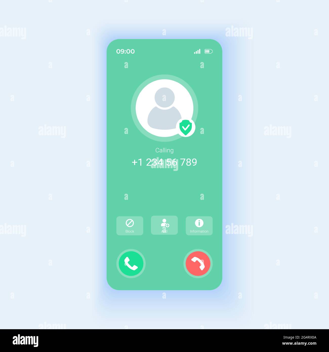 Call receiver smartphone interface vector template Stock Vector Image ...