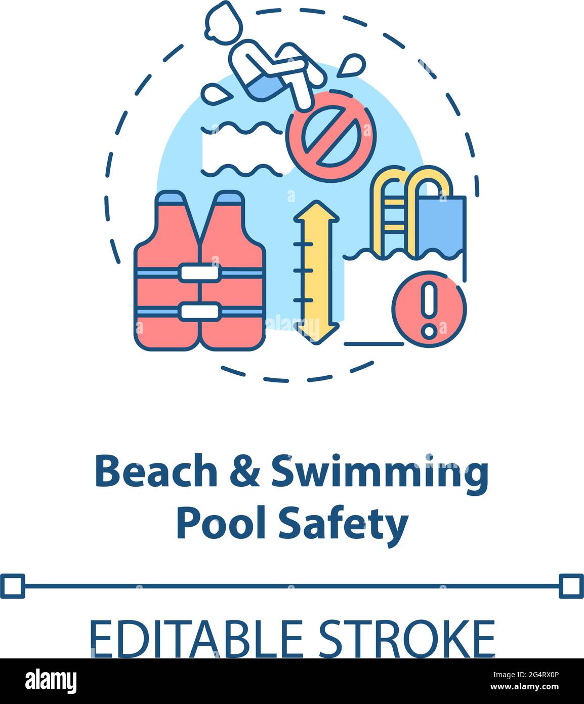 Beach swimming pool safety Stock Vector Images - Alamy