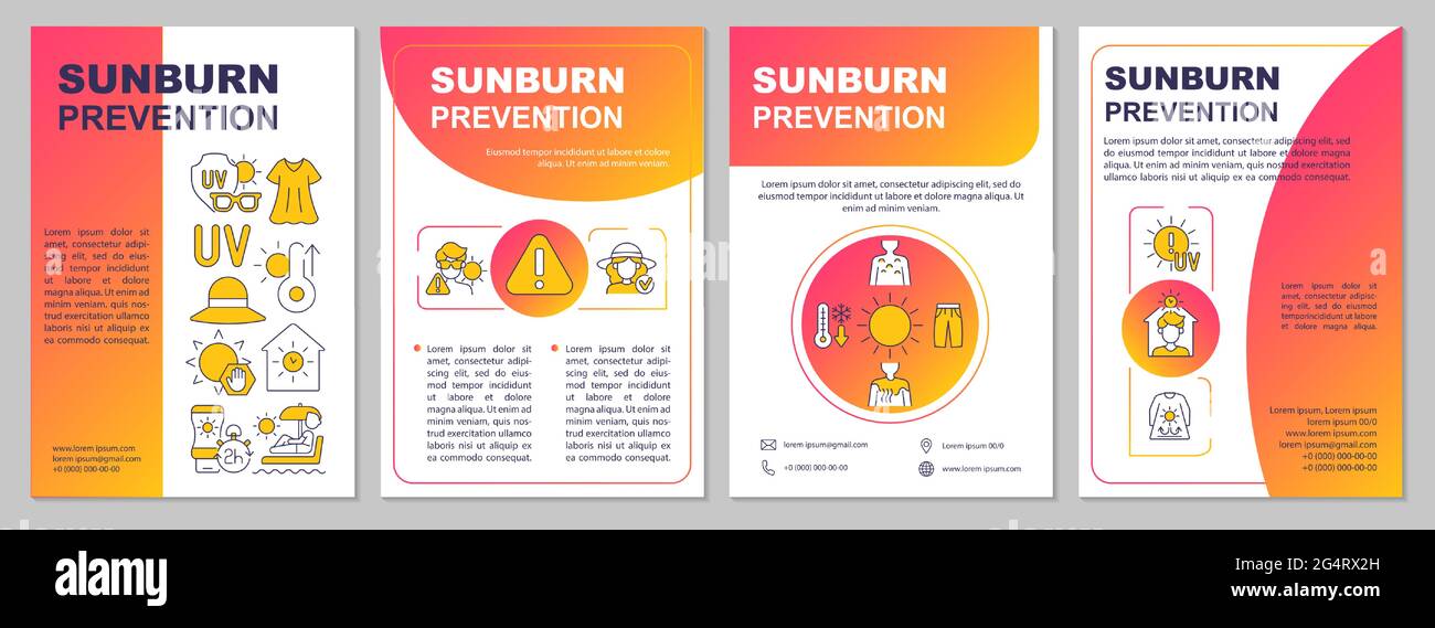 Sunburn prevention brochure template Stock Vector Image & Art - Alamy