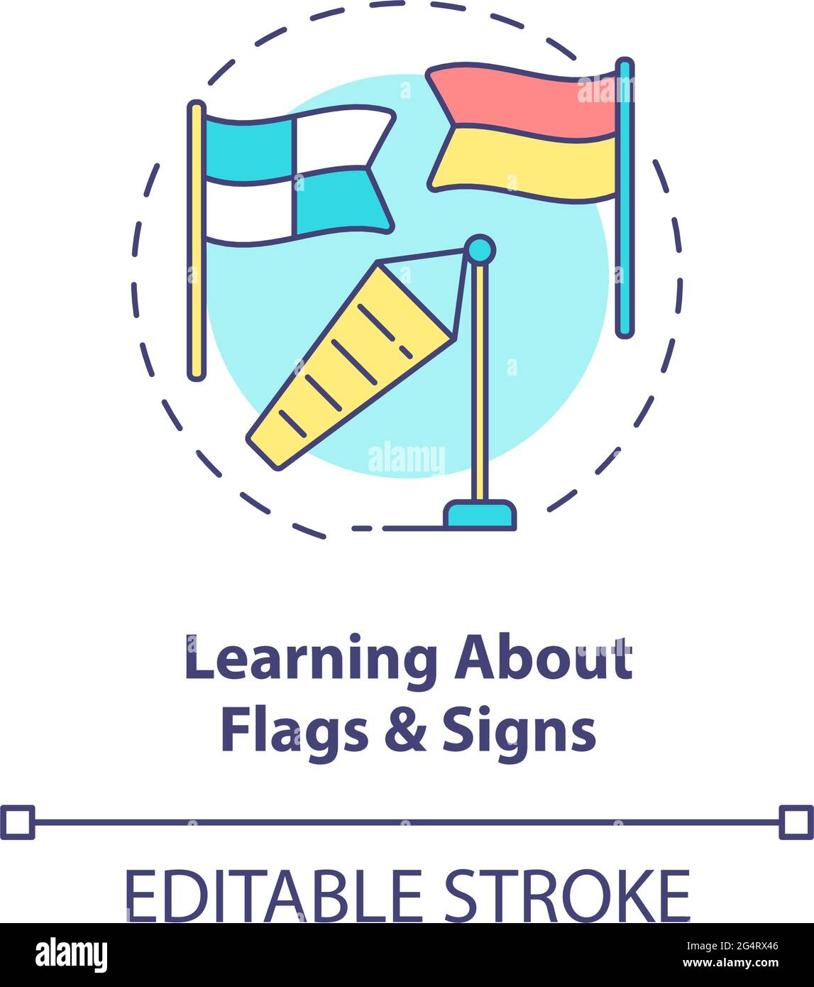 Learning about flags and signs concept icon Stock Vector Image & Art ...