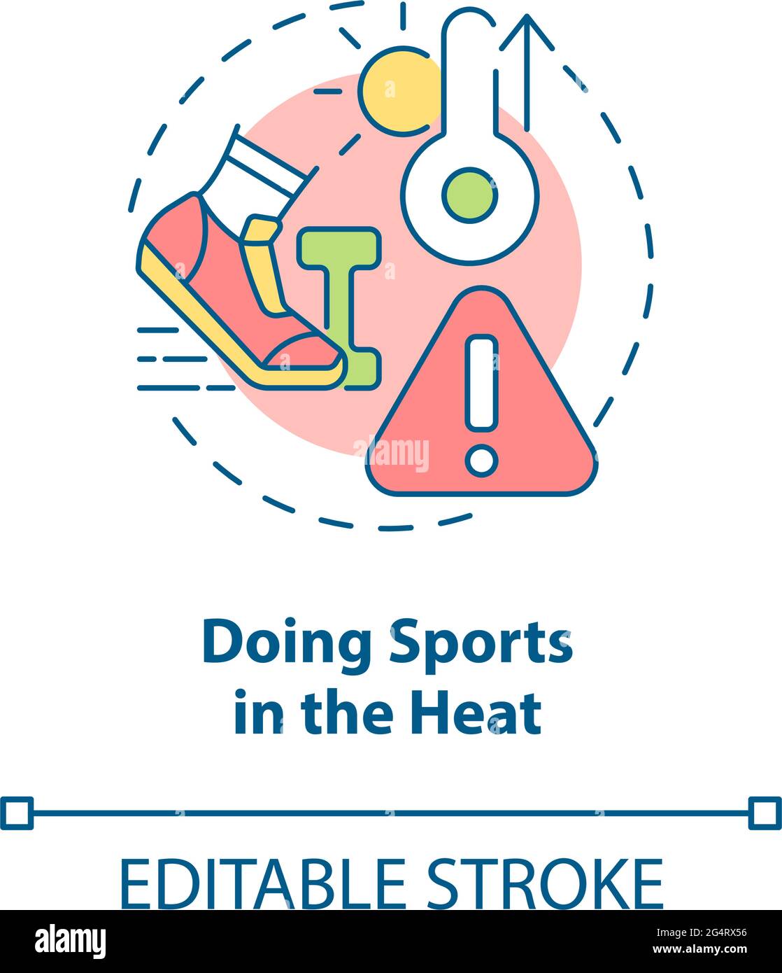 Doing sports in heat concept icon Stock Vector Image & Art - Alamy