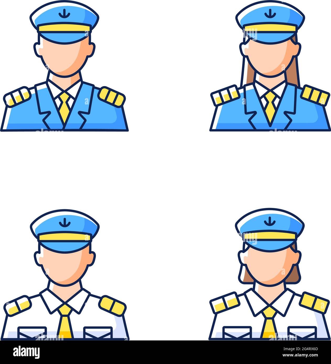Cruise crew RGB color icons set Stock Vector Image & Art - Alamy