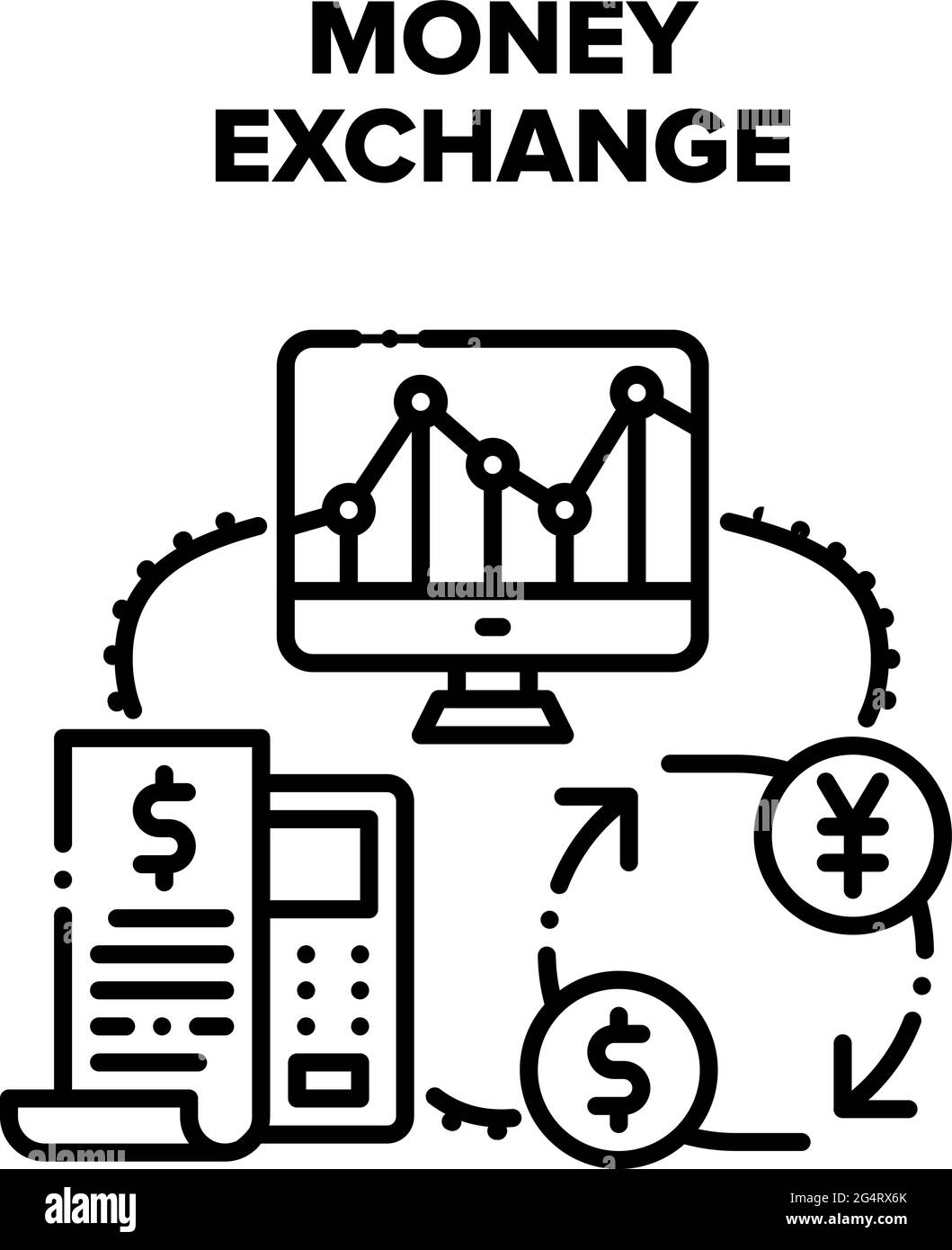 Money Exchange Vector Black Illustration Stock Vector Image & Art - Alamy