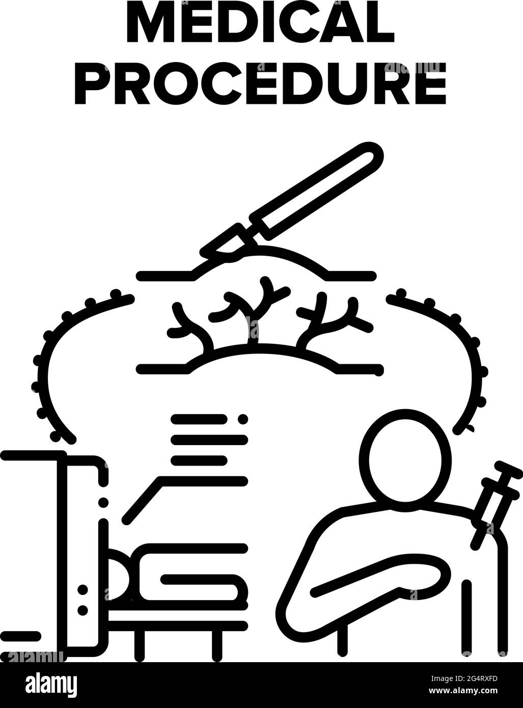 Medical Procedure Treatment Vector Black Illustration Stock Vector ...