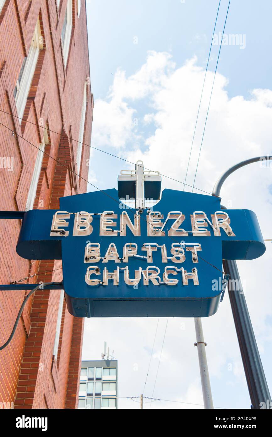 Ebenezer Baptist Church sign at The Martin Luther King Jr. National ...