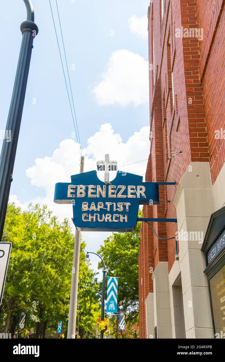 Ebenezer Baptist Church sign at The Martin Luther King Jr. National ...