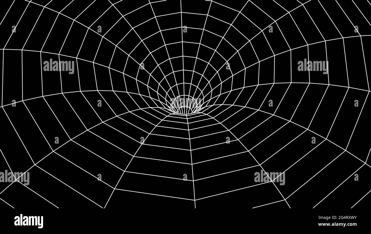Technology wireframe tunnel on black background. Futuristic 3D vector ...